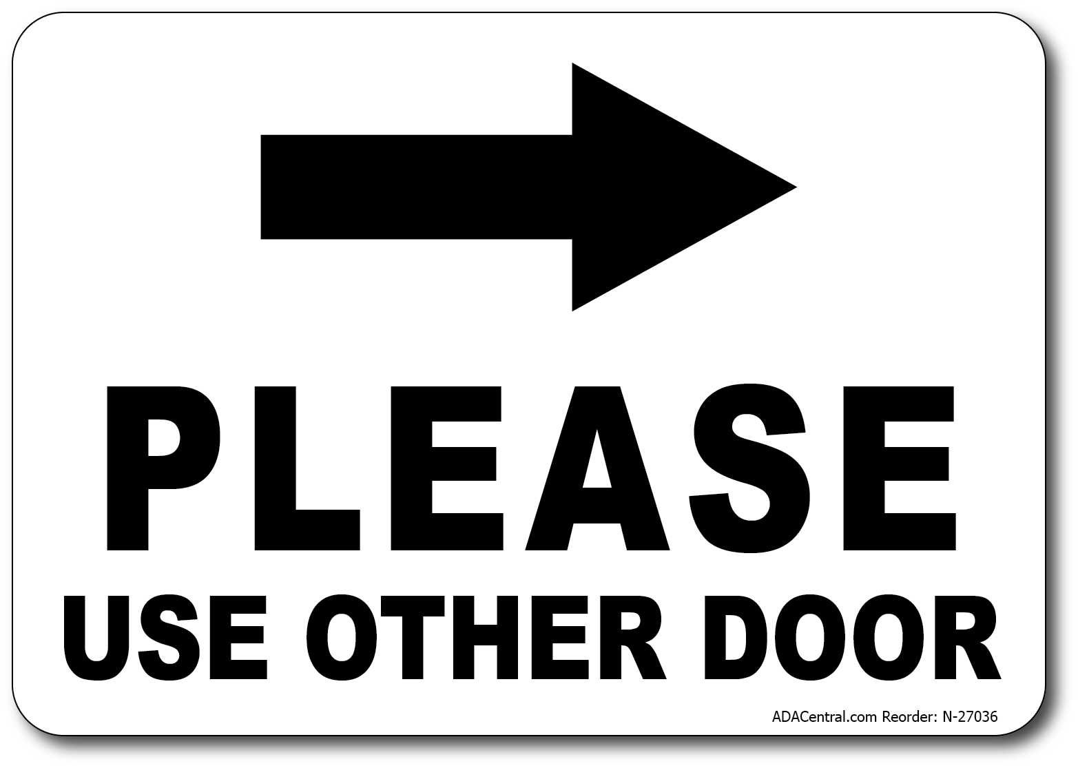 Welcome Sign Front Door PLEASE USE OTHER DOOR Sign (Right Arrow ...