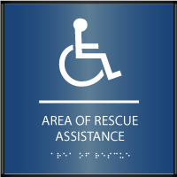 Curved ADA Area of Rescue Assistance Sign