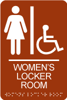 ADA Women's Locker Room Sign w/ Braille