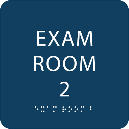 Exam Room 2 Sign - ADA compliant with Braille | ADA Central Signs