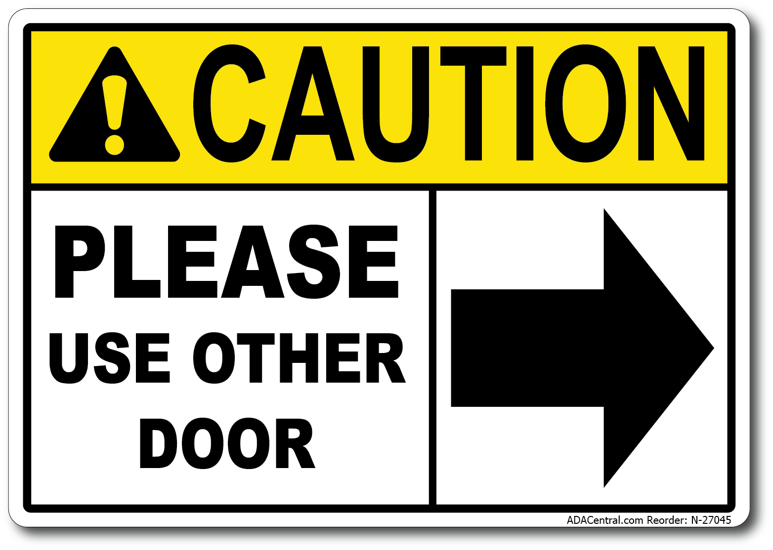Notice w/ Left Arrow Please Use Other Door Sign - Safety Signage
