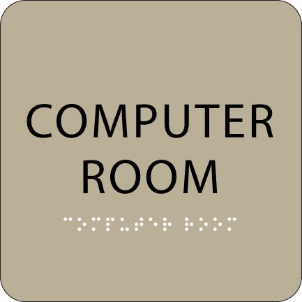 Braille Computer Room Sign - ADA compliant with Braille | ADA Central Signs