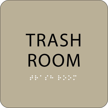 Braille Trash Room Sign - ADA compliant with Braille | ADA Central Signs