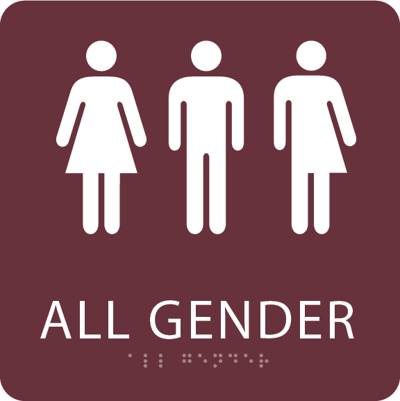 All Gender Restroom Sign - ADA compliant plaque with braille | ADA Central
