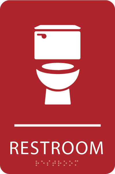 Toilet Restroom Sign - ADA Compliant with Braille | ADA Central Signs