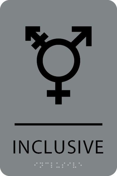 Inclusive Bathroom ADA Room Sign - ADA Compliant with Braille | ADA ...