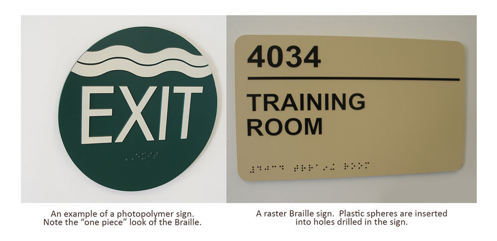 Photopolymer Signs vs. Raster Braille Signs - ADA Central Signs