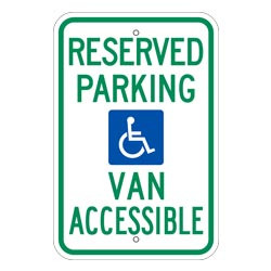 R7-8 Handicap Reserve Parking Van Accessible Sign