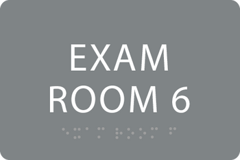 Exam Room 6 ADA Sign with Braille