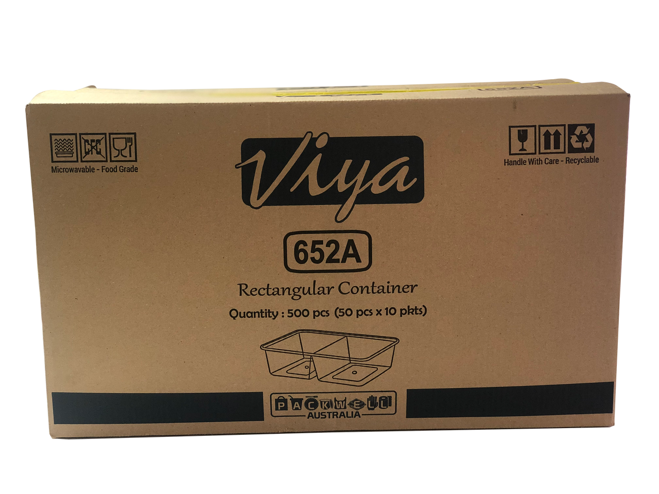 650ml Divided Rectangular base - Packwell Australia