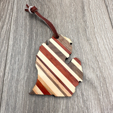 Colorful Michigan Shaped Ornament