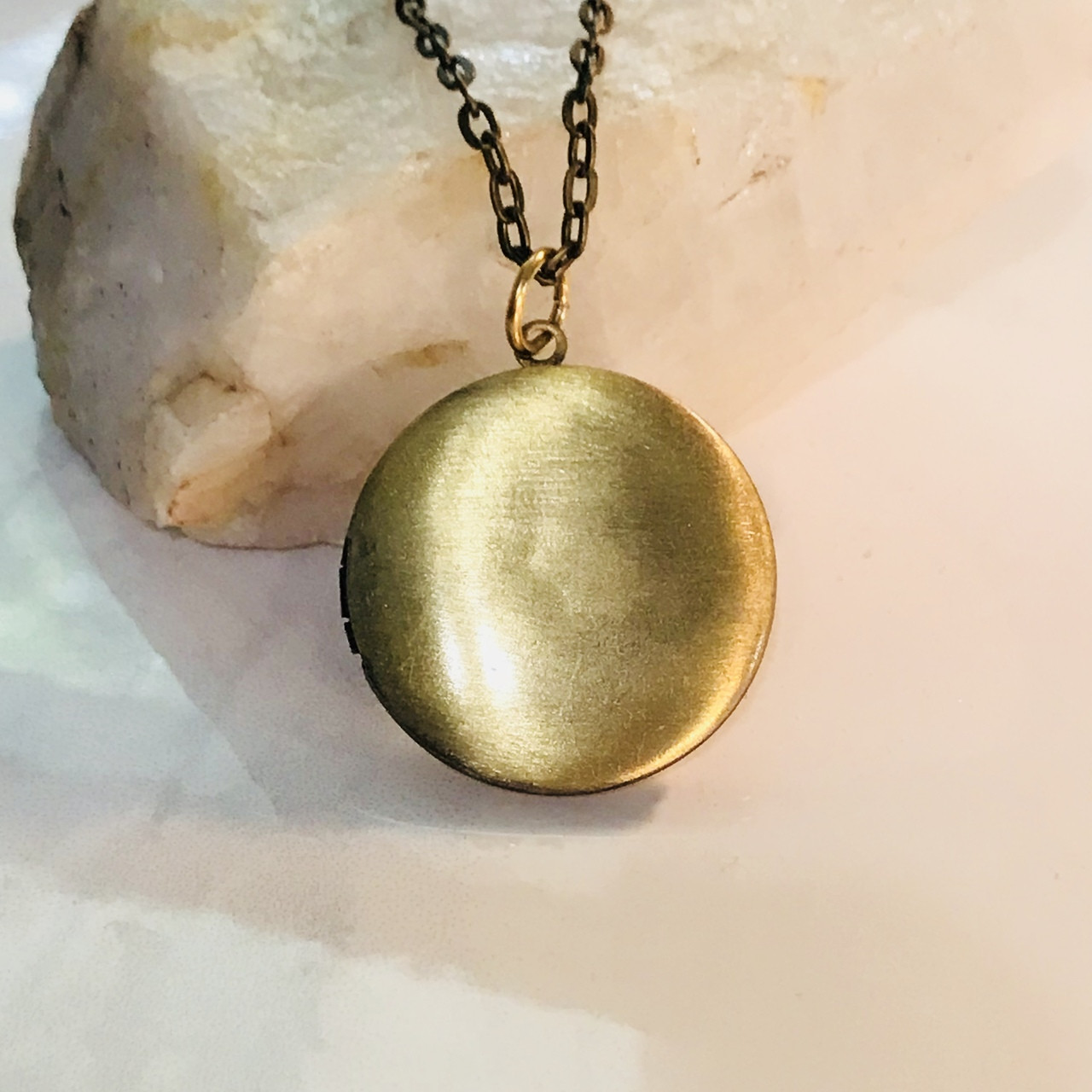 antique brass locket - hollydayco
