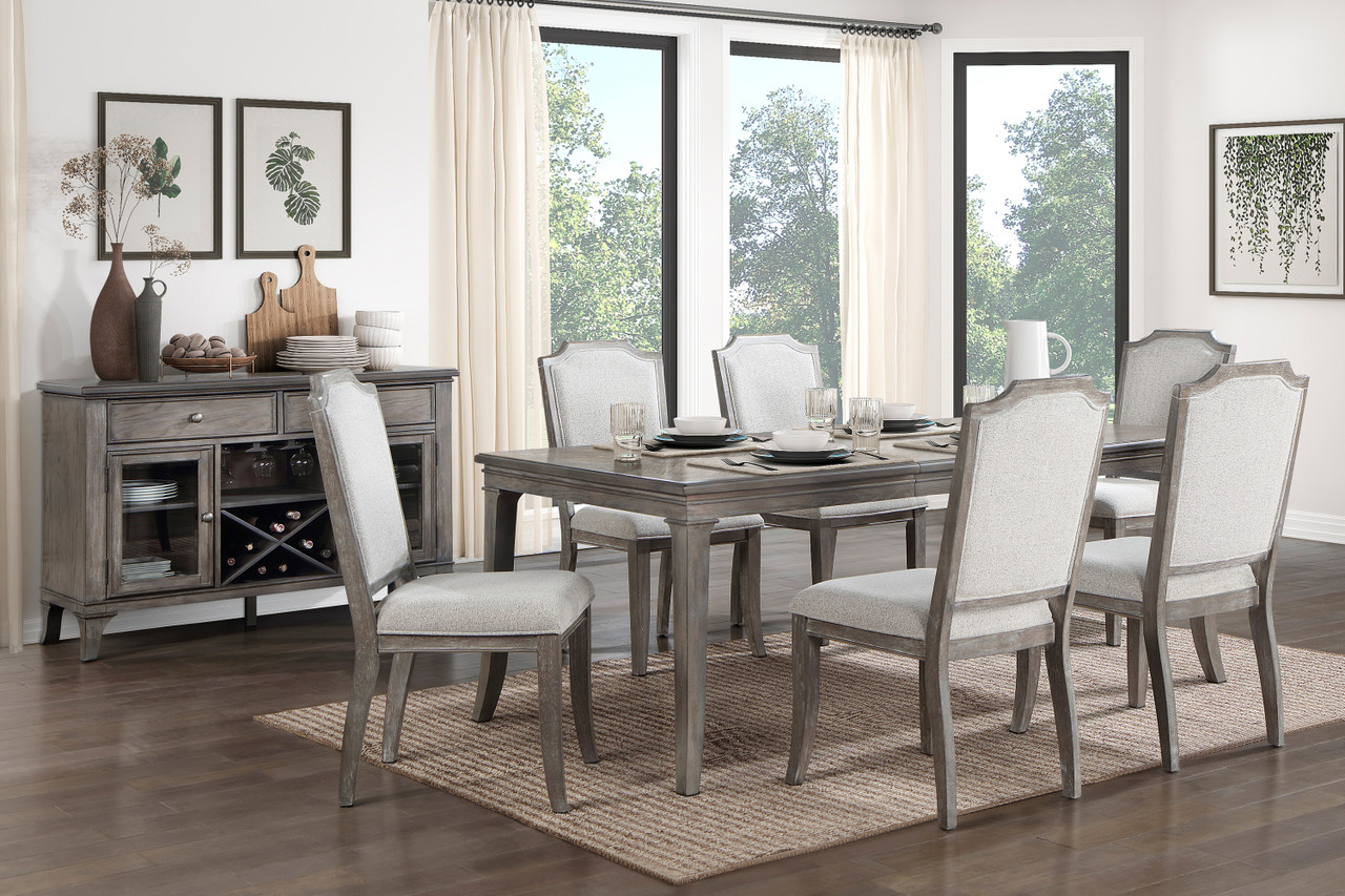 Shaka 78" Extendable Brown Gray Dining Table Seats 6