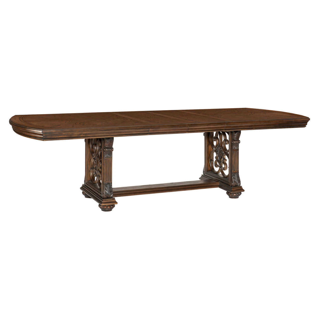 108" Dark Oak Extendable 7 PC Dining Table Set for 8 Persons
