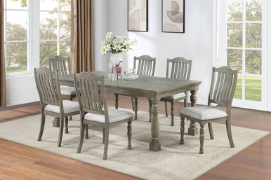 78" Weathered Gray Farmhouse Dining Table for 6 persons