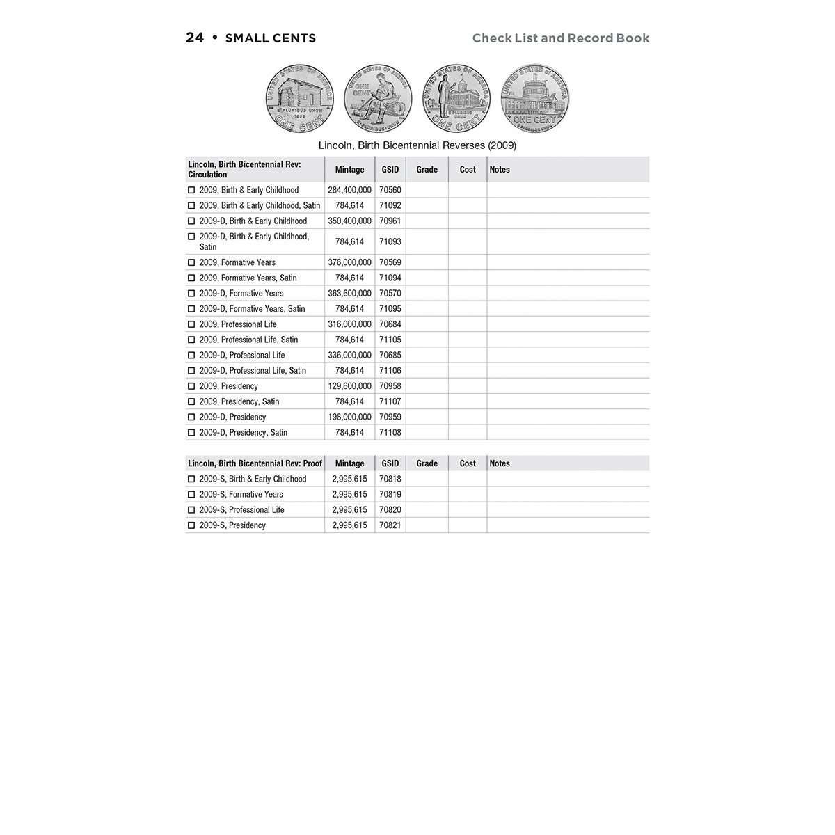 Check List and Record Book of United States Coins
