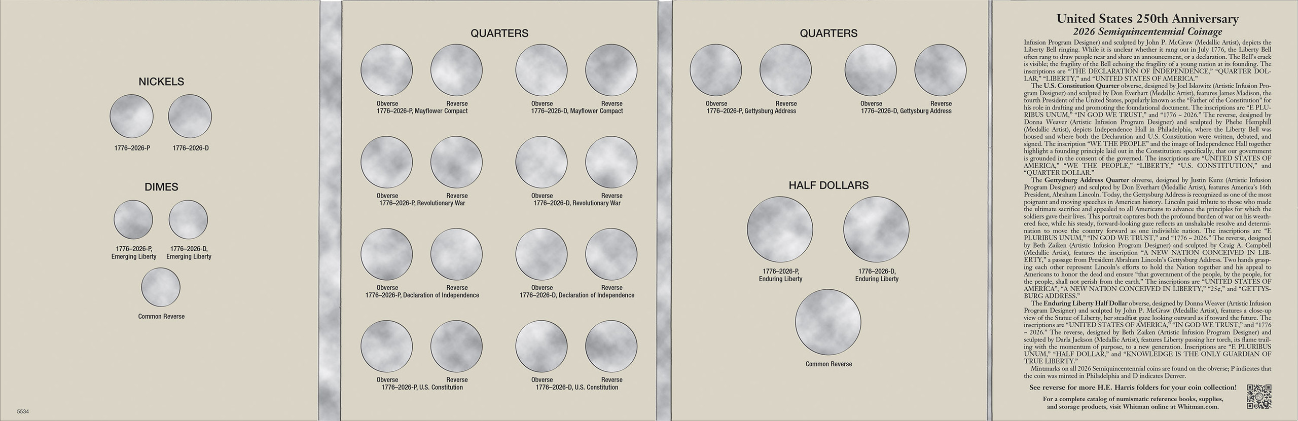 H.E. Harris® Coin Folder - United States 250th Anniversary Collection: 2026