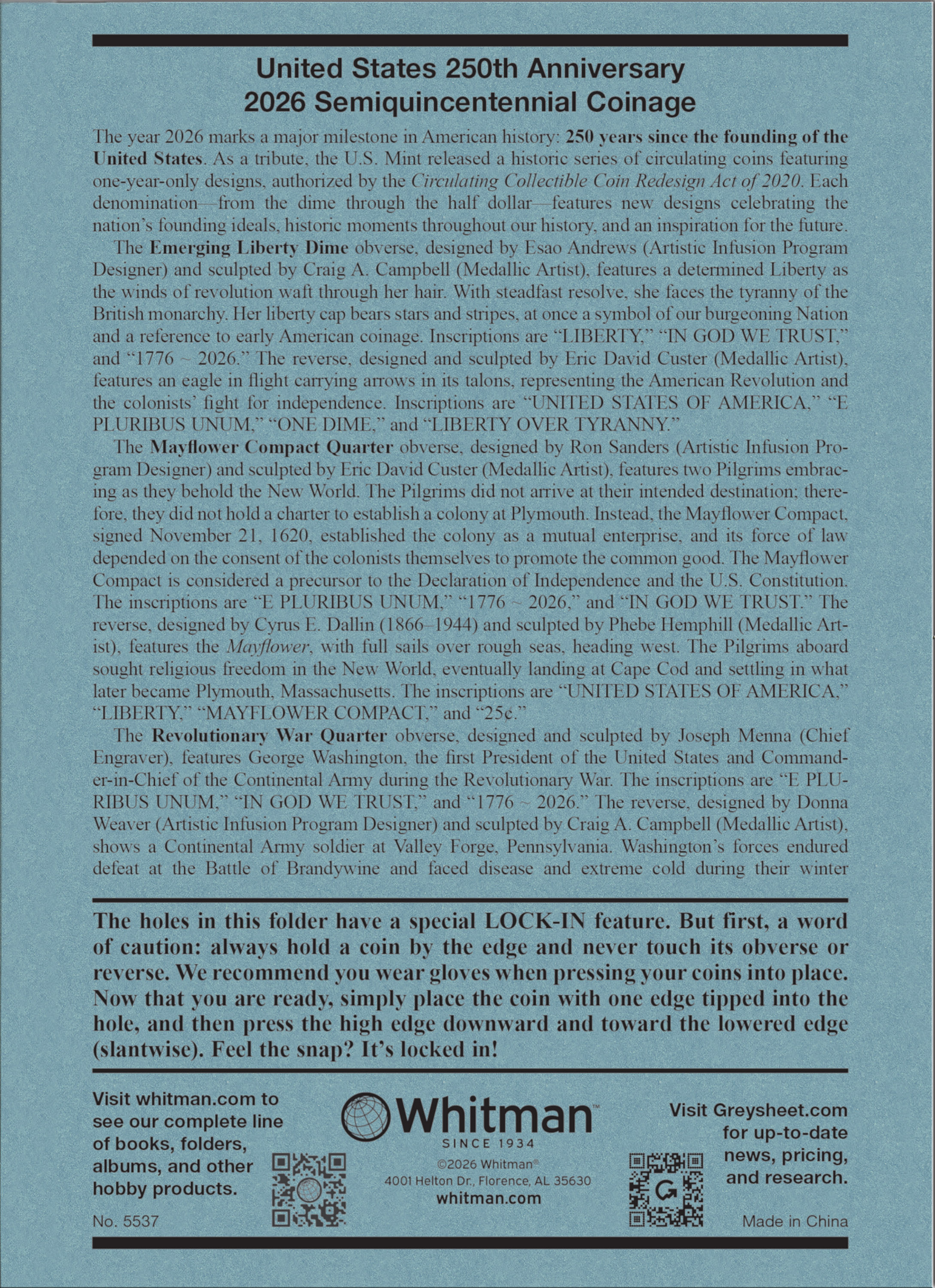 Official Whitman® Coin Folder - United States 250th Anniversary: 2026