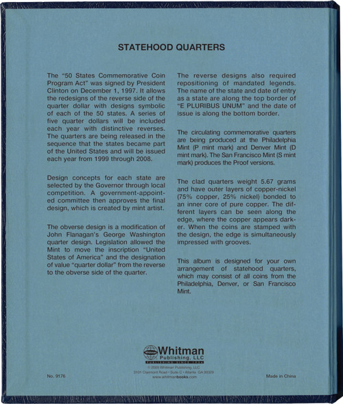 State Series Quarters Album Bundle, Set of 50 Uncirculated Denver (D) Mint