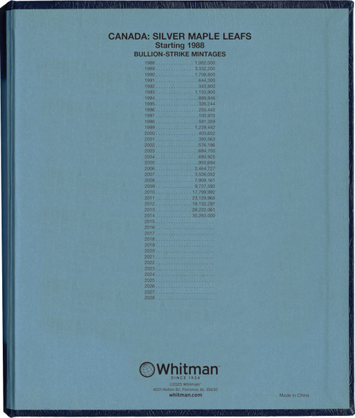 Whitman Classic® Coin Album - Canada Silver Maple Leafs: Starting 1988