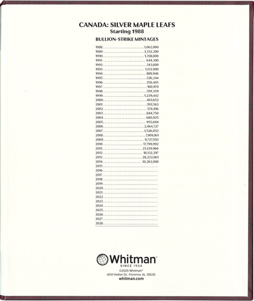 Whitman Prestige™ Coin Album - Canada Silver Maple Leafs: Starting 1988 ...
