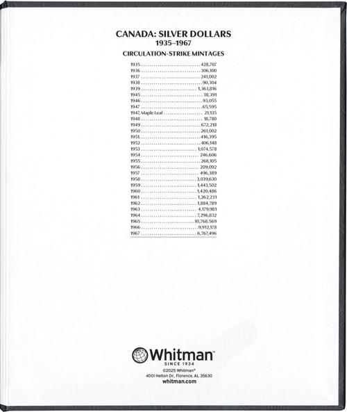 Whitman Prestige™ Coin Album - Canada Silver Dollars: 1935-1967 Date ...