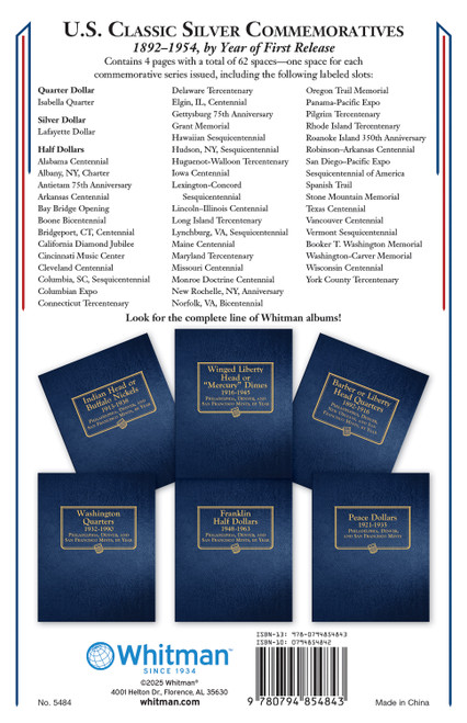 Whitman Classic® Coin Album - U.S. Classic Silver Commemoratives: 1892-1954