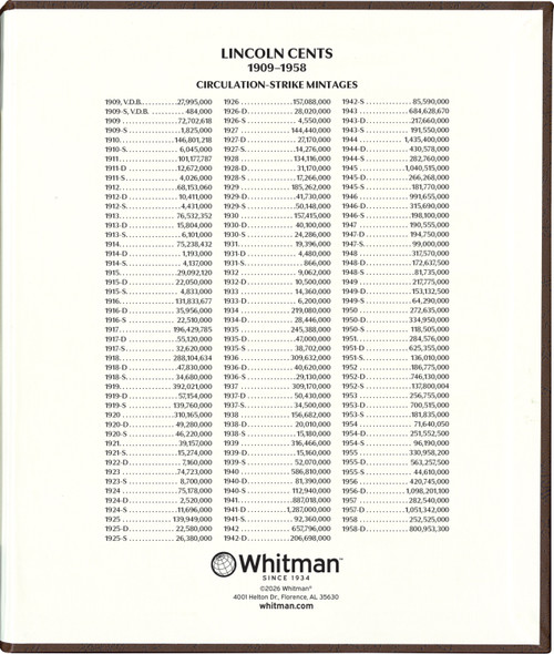 Whitman Prestige™ Coin Album - Lincoln Cents: 1909-1958 Date & Mintmark ...