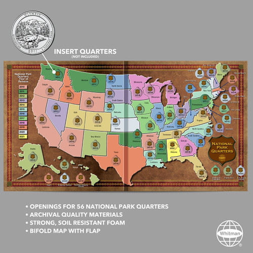 National Park Quarters Foam Collector Map | Whitman Publishing