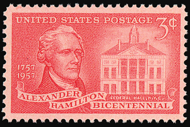 1957 3¢ Alexander Hamilton Mint Single
