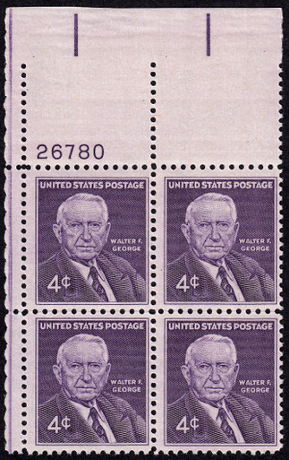 1960 4¢ Walter George Plate Block