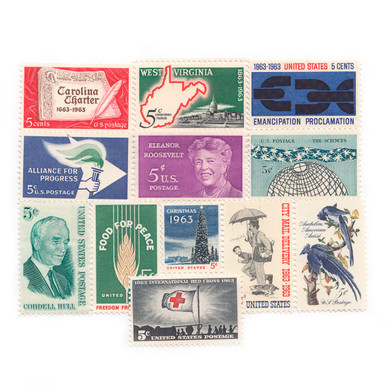 1963 U.S. Mint Condition Commemorative Stamp Year Set