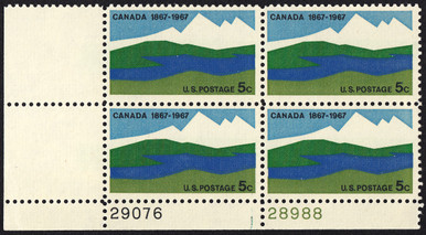 1967 5¢ Canada Centennial Plate Block