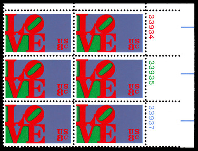 1973 8¢ Love Plate Block