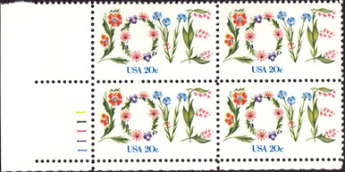 1982 20¢ LOVE Plate Block