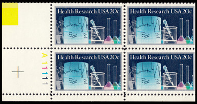 1984-20c-Health-Research-Plate-Block