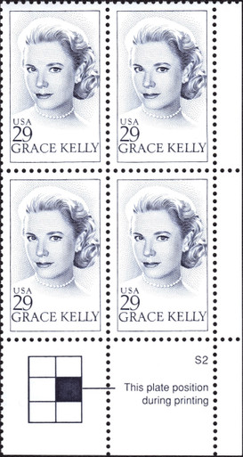 1993 29¢ Grace Kelly Plate Block