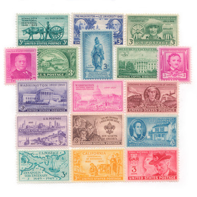 1949-1950 U.S. Mint Condition Commemorative Stamp Year Set