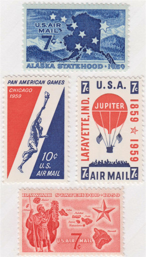 1959 Mint Condition U.S. Air Mail Stamp Set