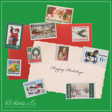 Vintage Holiday Curated Mint Postage Stamp Set