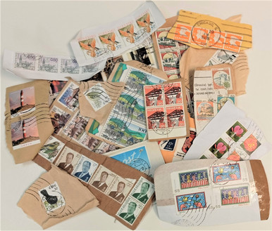 Worldwide Stamps on Parcel Clippings
