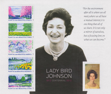 2012 (45¢) Lady Byrd Johnson Sheet