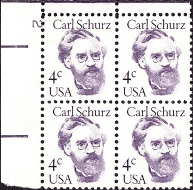 1983 4¢ Carl Schultz Plate Block - H.E. Harris