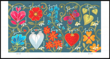 2011 (44¢) Garden of Love Plate Block - H.E. Harris