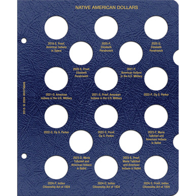 Native American Dollar Coin Folder Page Updated (2019-2024)