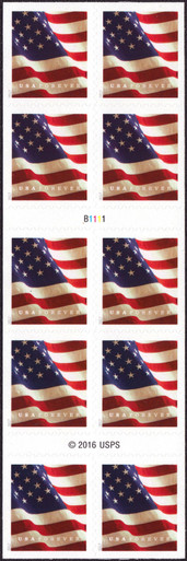 2017 (49¢) U.S. Flag (BCA) Mint Booklet Pane of 10 Stamps