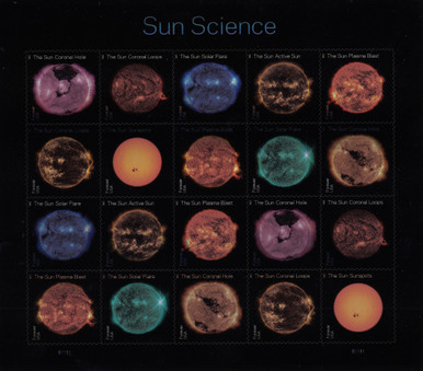 2021 (55¢) Sun Science Mint Sheet of 20 Stamps