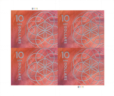 2023 $10 Floral Geometry Mint Sheet of 4 Stamps