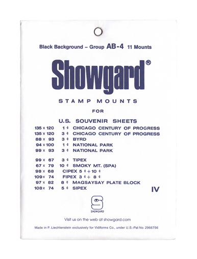 Showgard® Group AB – Mounts for Souvenir Sheets up to 1975