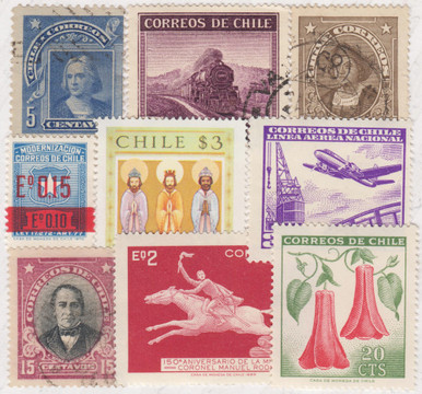 Chile Stamp Packet, Collection of 150 Different Mint & Used